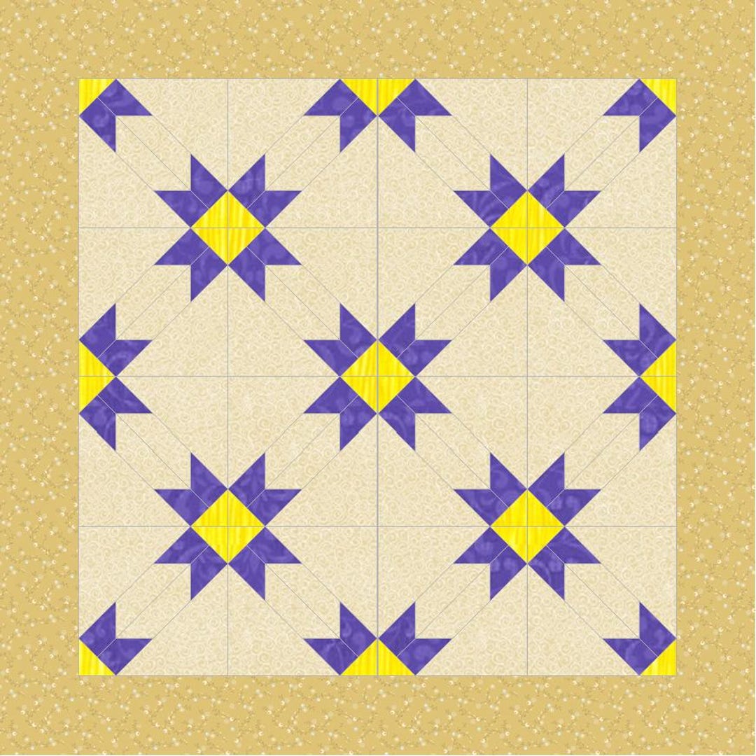 Sawtooth Star Quilt Block Pattern: Foundation Paper Piecing, 6 Sizes ...