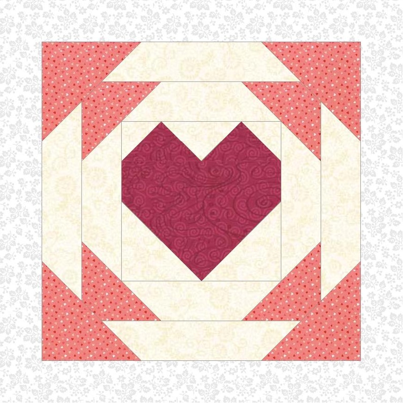 Pineapple Heart Quilt Block Pattern: Foundation Paper Piecing (PDF ...