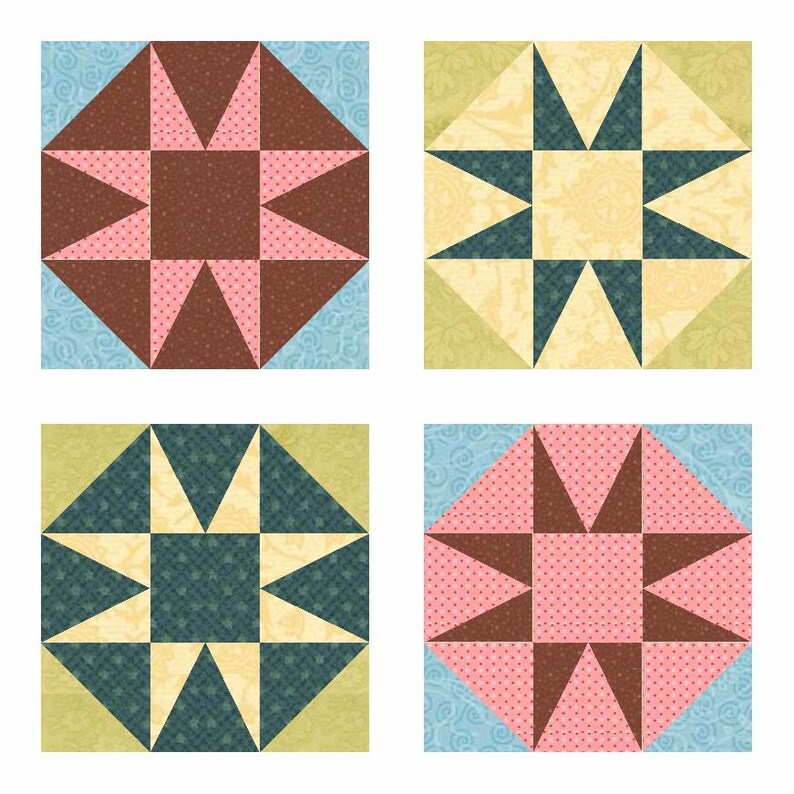Midnight Star Quilt Block Pattern: Foundation Paper Piecing, 7 Sizes ...