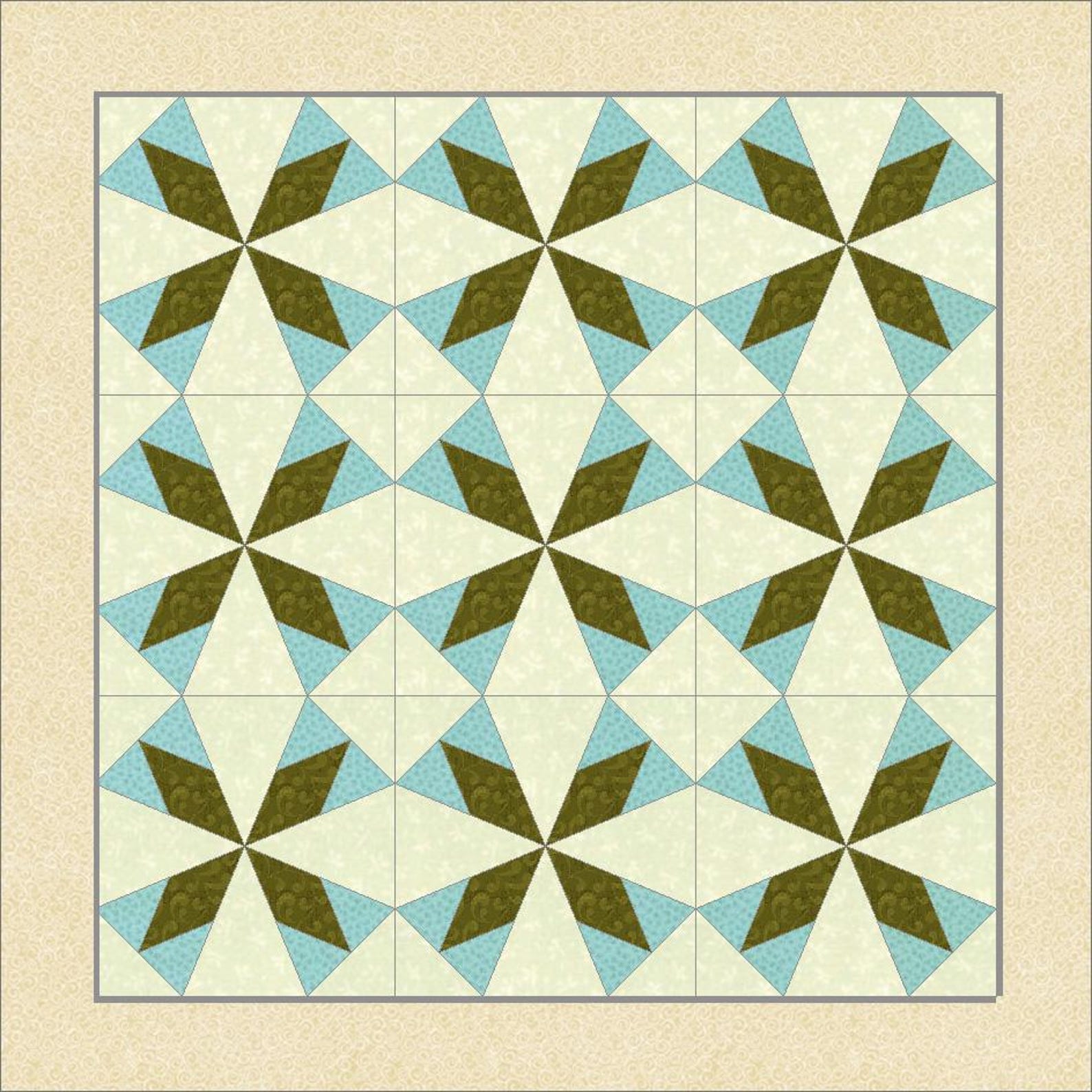 FPP Pattern: Diamond Star Block-- 5 Sizes, Foundation Paper-piecing ...