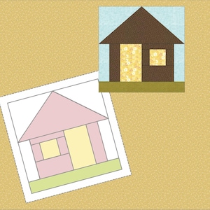 Little House Block: Foundation Paper Piecing Pattern, 6 Sizes (PDF ...