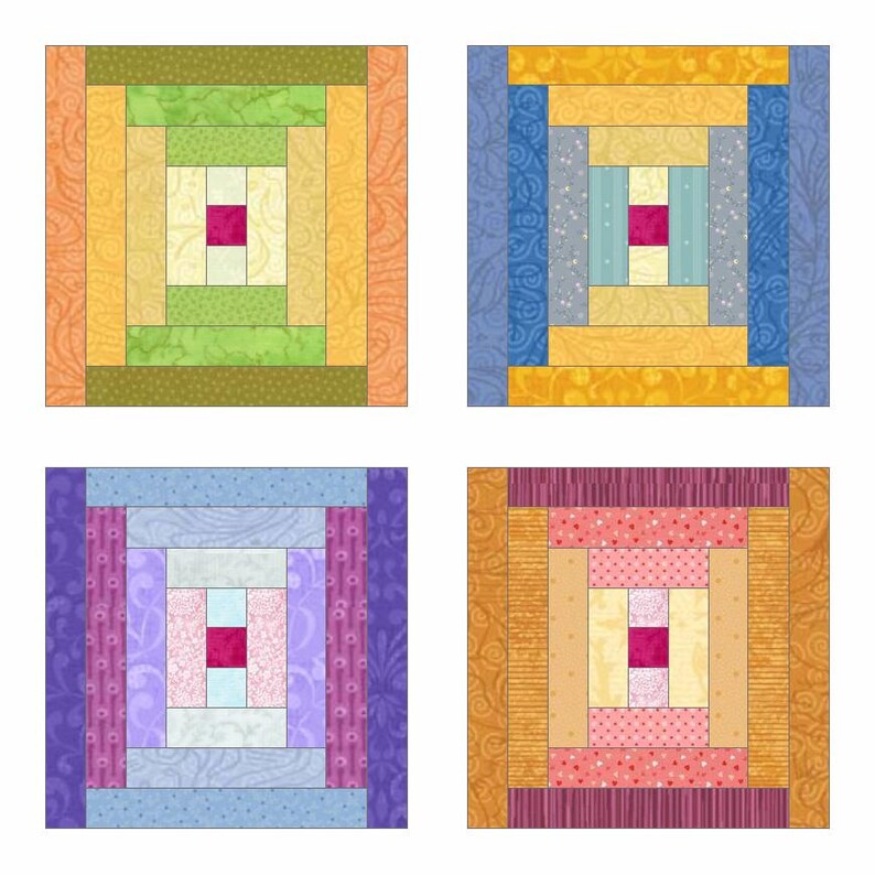 Courthouse Steps Quilt Block: Foundation Paper Piecing Pattern (PDF ...