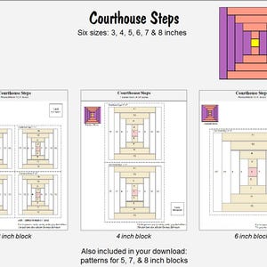 Courthouse Steps Quilt Block: Foundation Paper Piecing Pattern (PDF ...