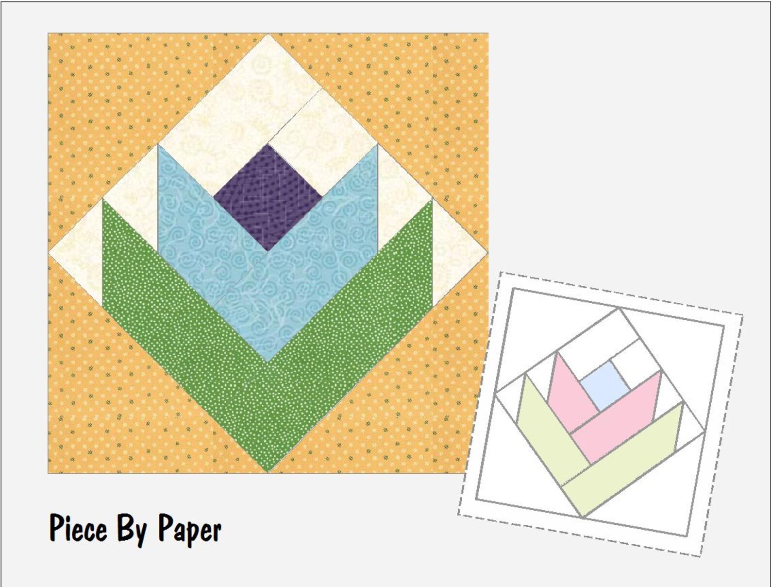 FPP Pattern: Log Cabin Rose -- 6 Sizes, Foundation Paper-piecing ...
