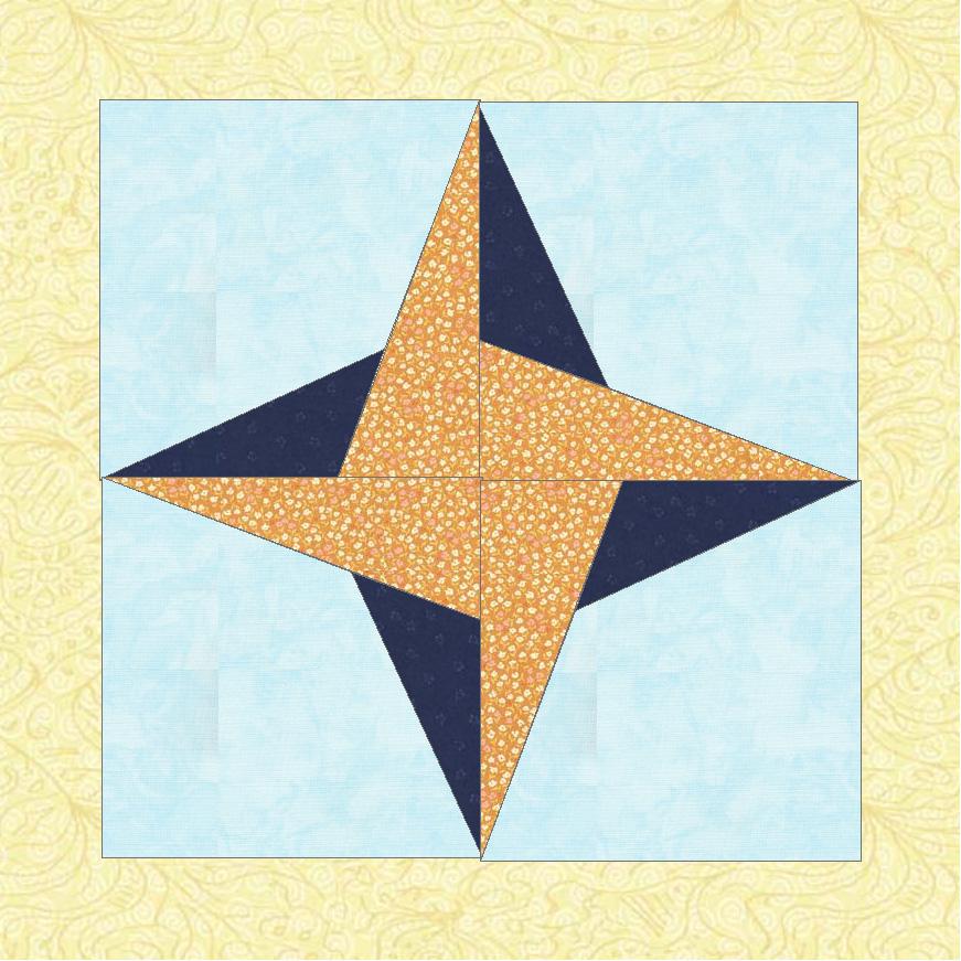 FPP Pattern: Fireball Block-- 5 Sizes, Foundation Paper-piecing Pattern ...