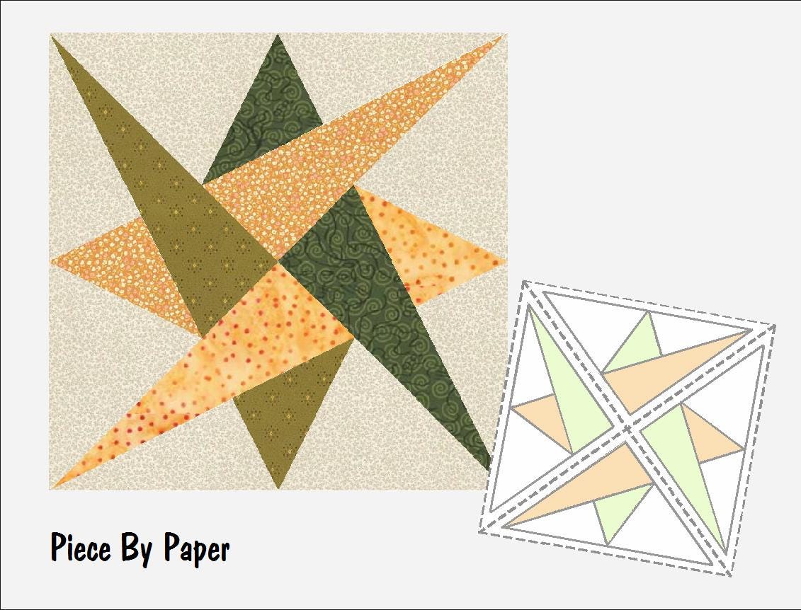 Laced Star Quilt Block Pattern: 7 Sizes, Paper Piecing (PDF Download ...
