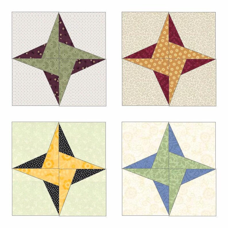 Fireball Quilt Block Pattern: Foundation Paper Piecing, 5 Sizes (PDF ...