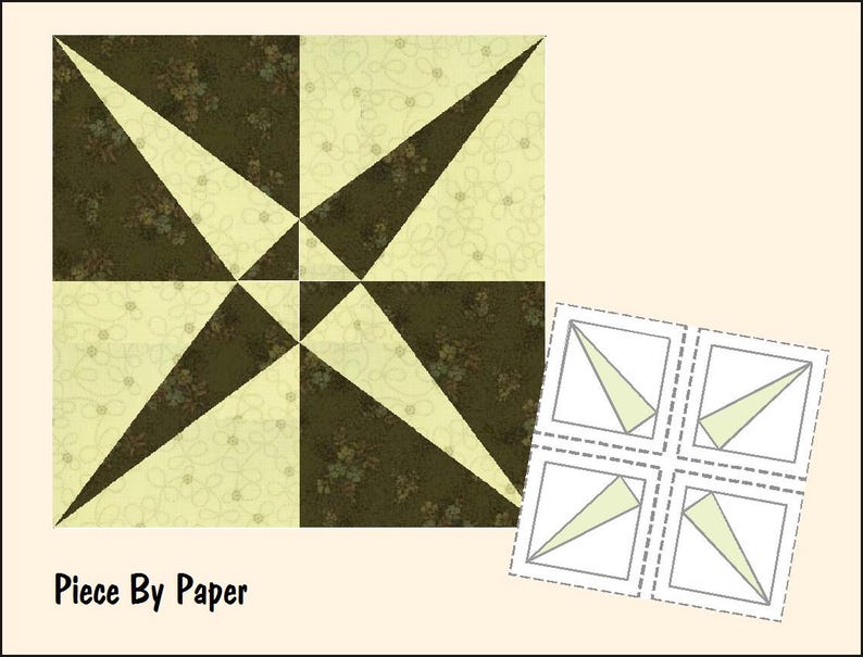 Crossed Canoes Quilt Block: FPP Pattern, 5 Sizes (PDF Download) - Etsy