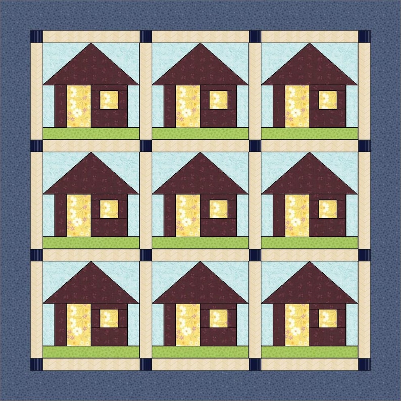 Little House Block: Foundation Paper Piecing Pattern, 6 Sizes (PDF ...