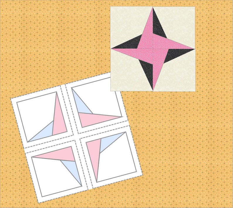 Fireball Quilt Block Pattern: Foundation Paper Piecing, 5 Sizes (PDF ...
