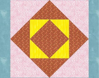 Economy Quilt Block FPP Pattern: Square in a Square, 6 Sizes (PDF ...