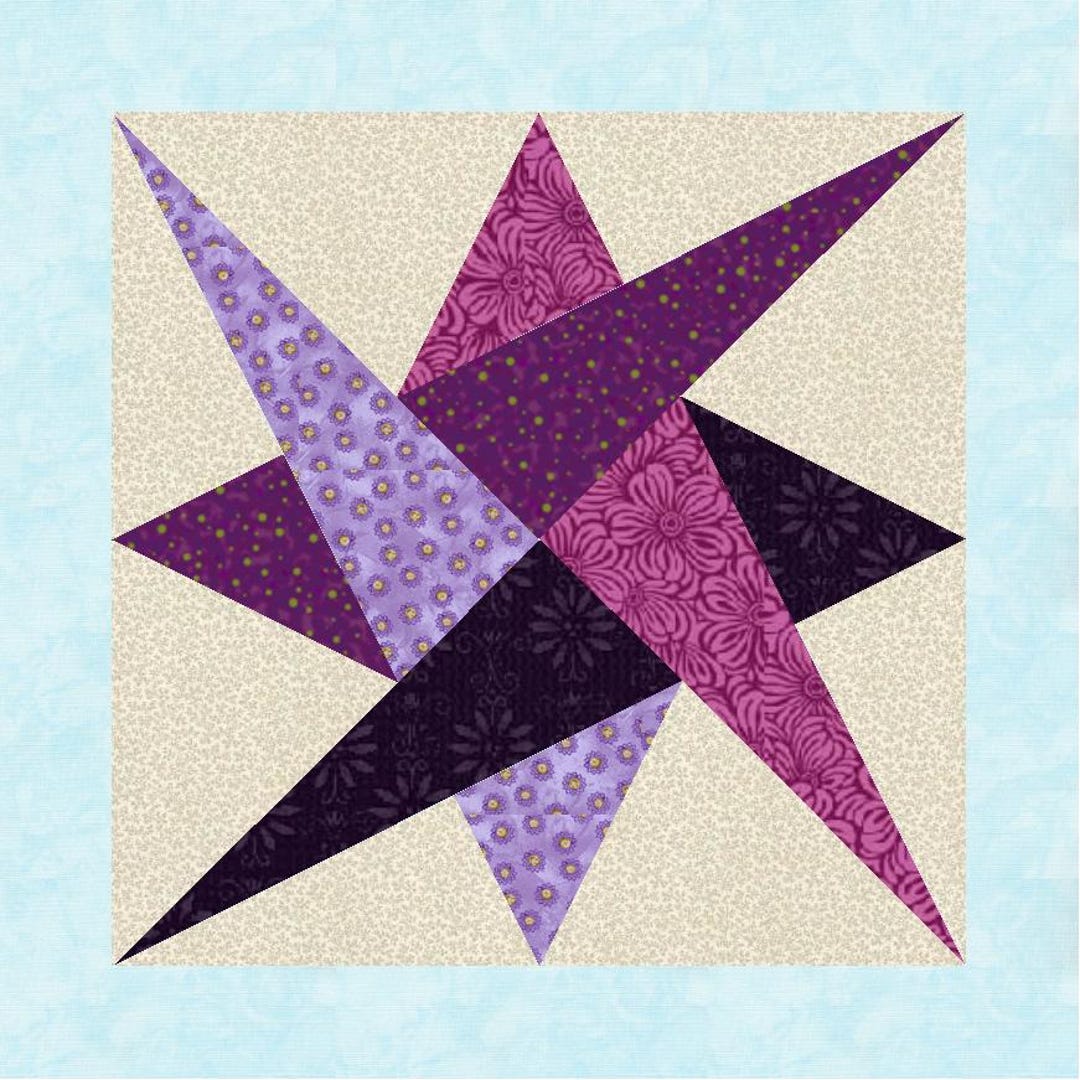 FPP Pattern: Laced Star Block-- 7 Sizes, Foundation Paper-piecing ...