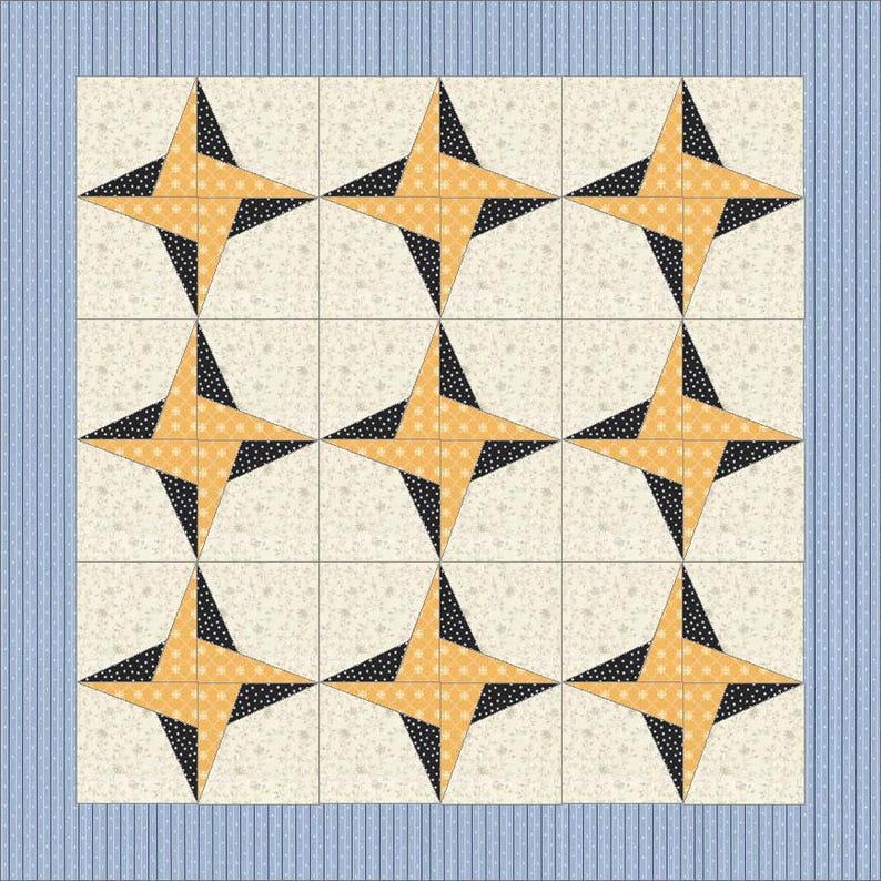 Fireball Quilt Block Pattern: Foundation Paper Piecing, 5 Sizes (PDF ...