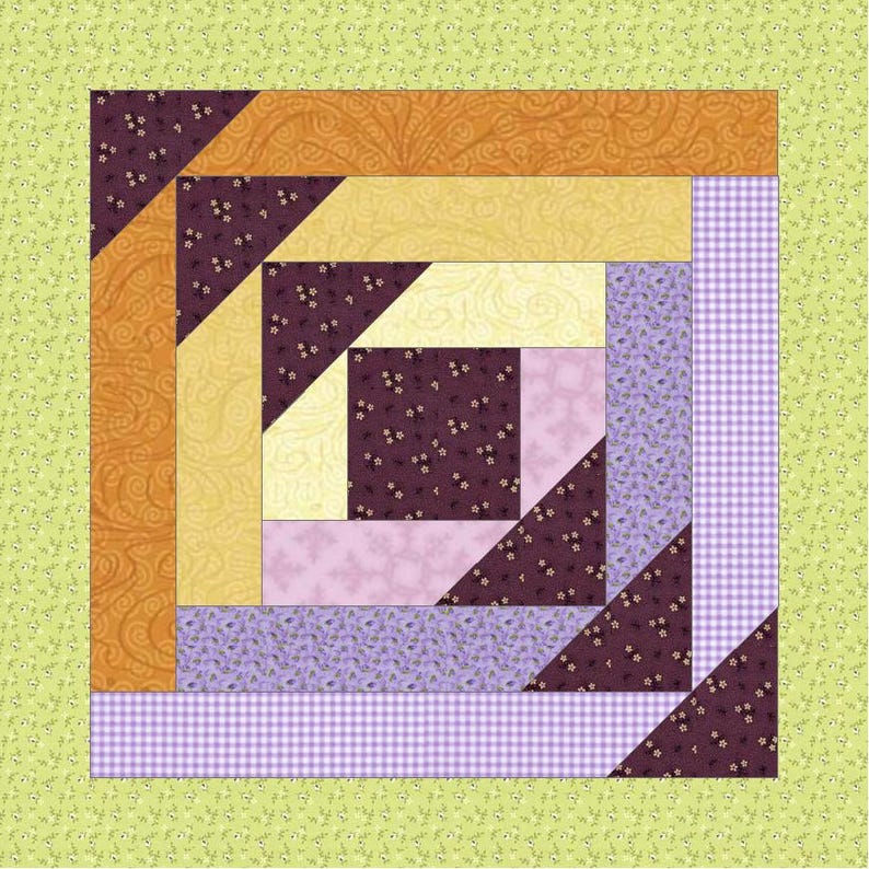 Geese in the Cabin Quilt Block Pattern: Foundation Paper Piecing, 6 ...