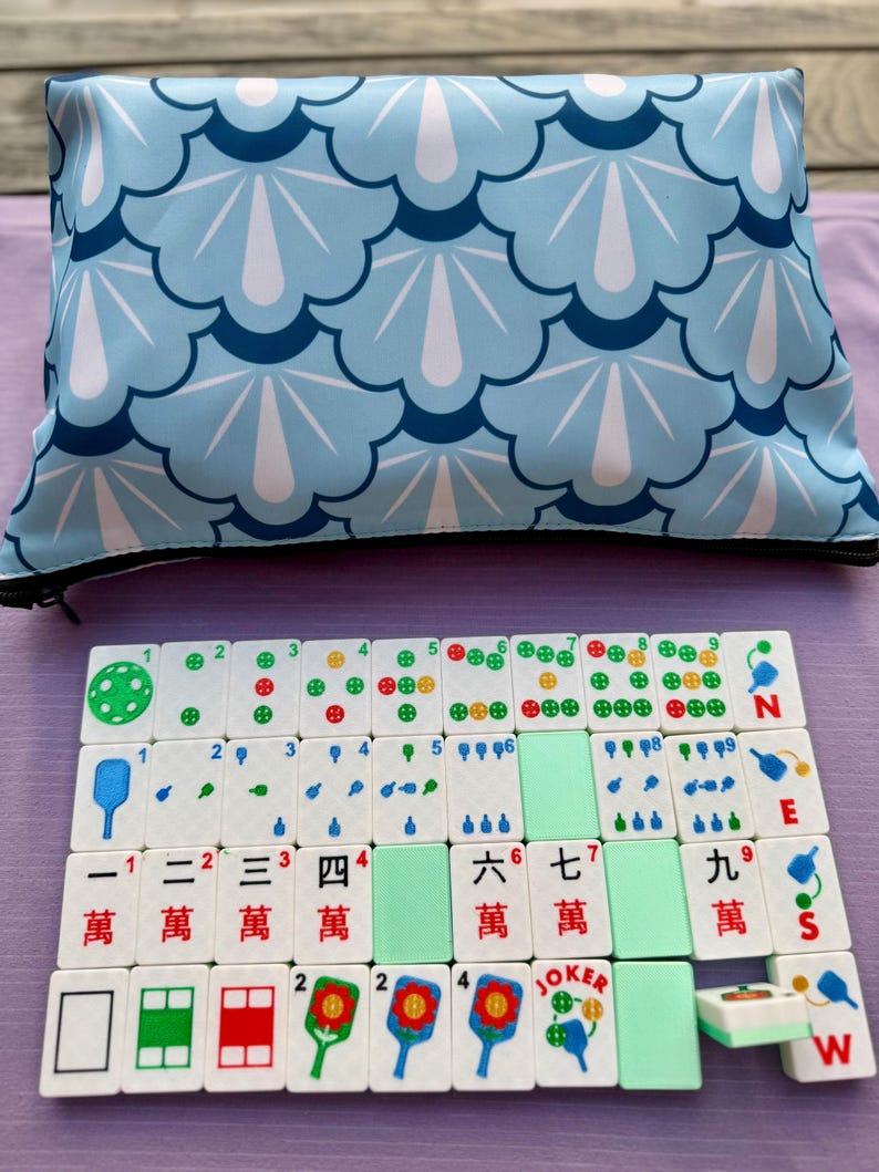 Pickleball Mahjong Set: Lightweight Travel Floating Tiles, American Mah ...