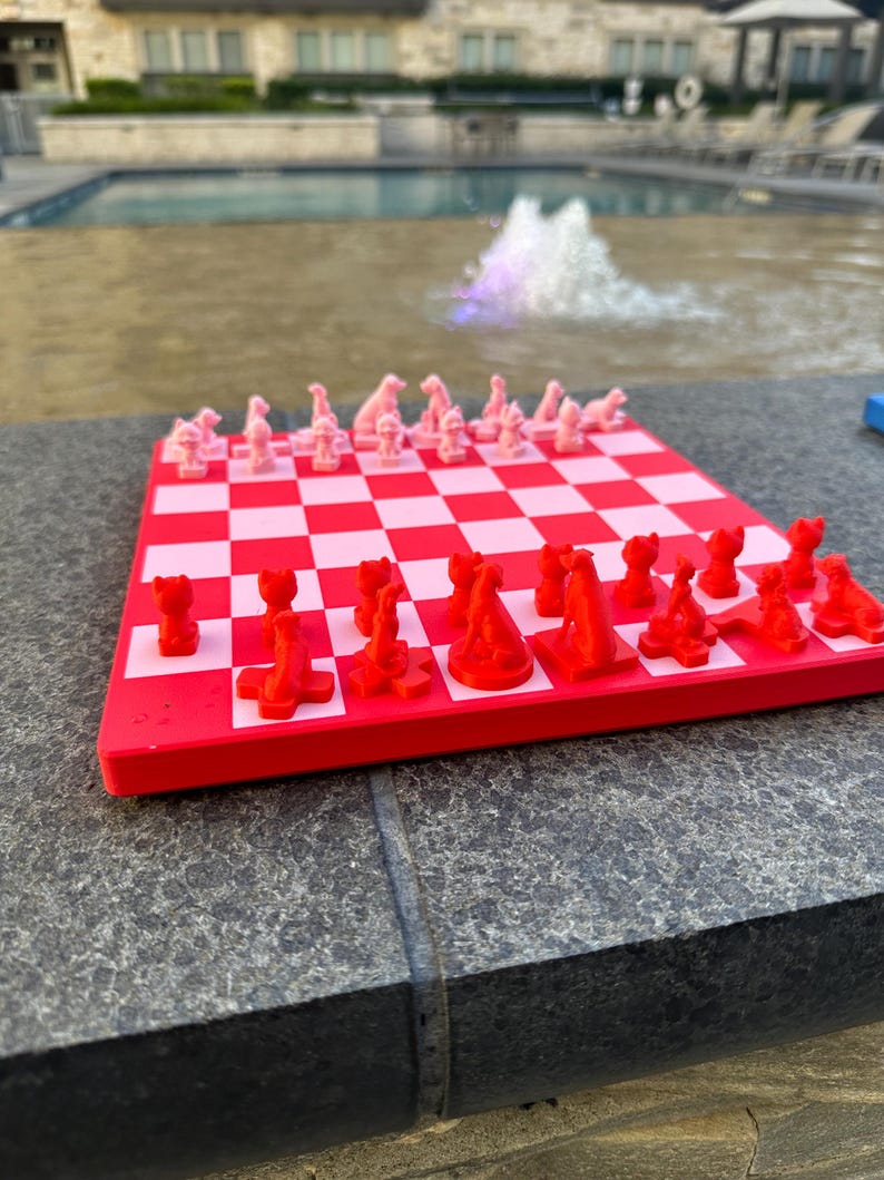 3D Printed Dog Chess Set: Magnetic Pieces, Unique Pet Lover Gift - Etsy