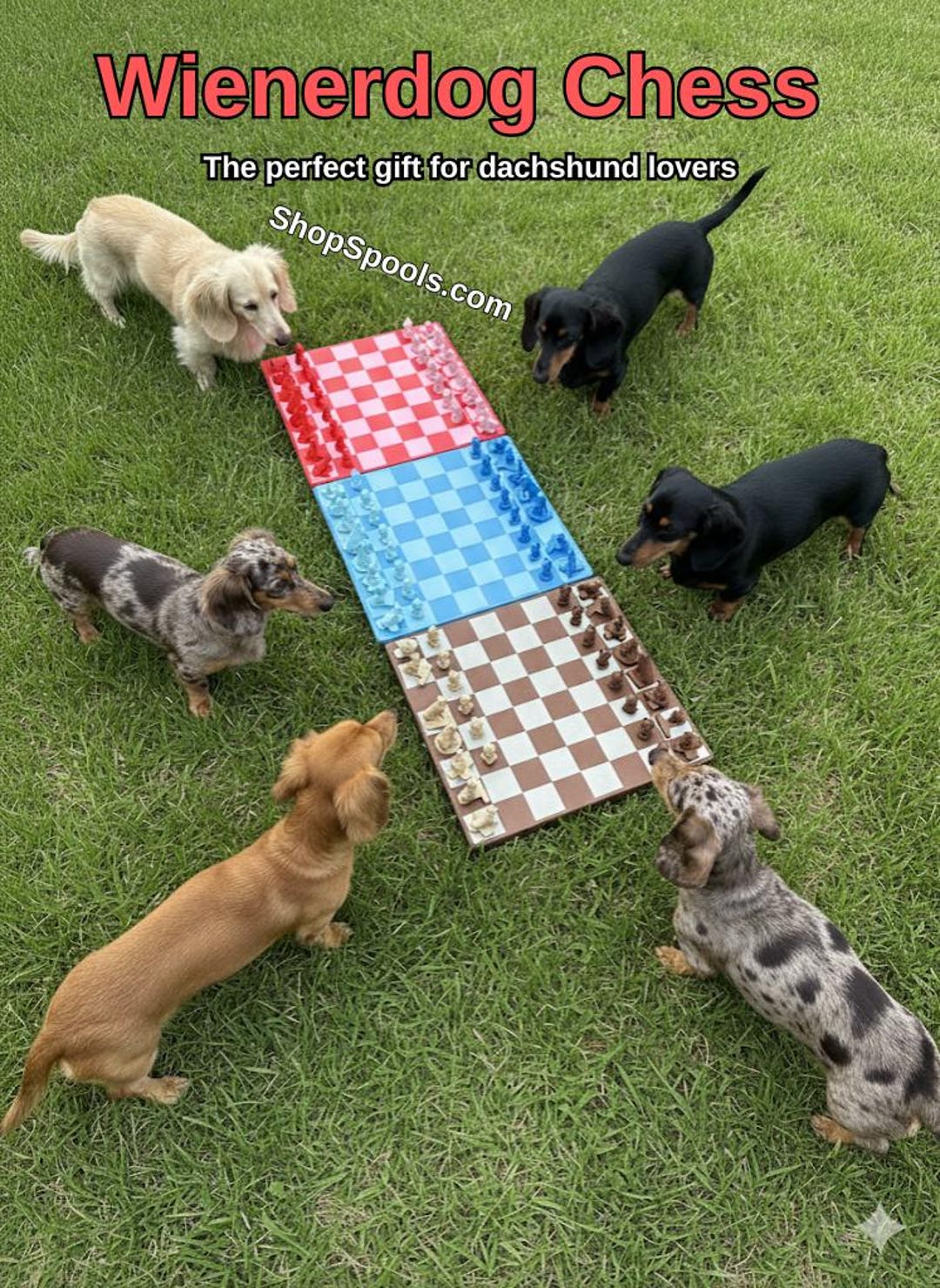 Dachshund Chess Set: 3D Printed Wiener Dog Design - Gift for Dog Lovers ...