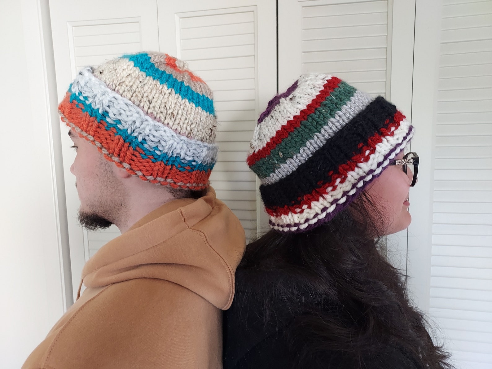 Hand Knit Scrap Beanie, Soft, Colorful, Cozy & Chunky Knit, Boho Beanie ...