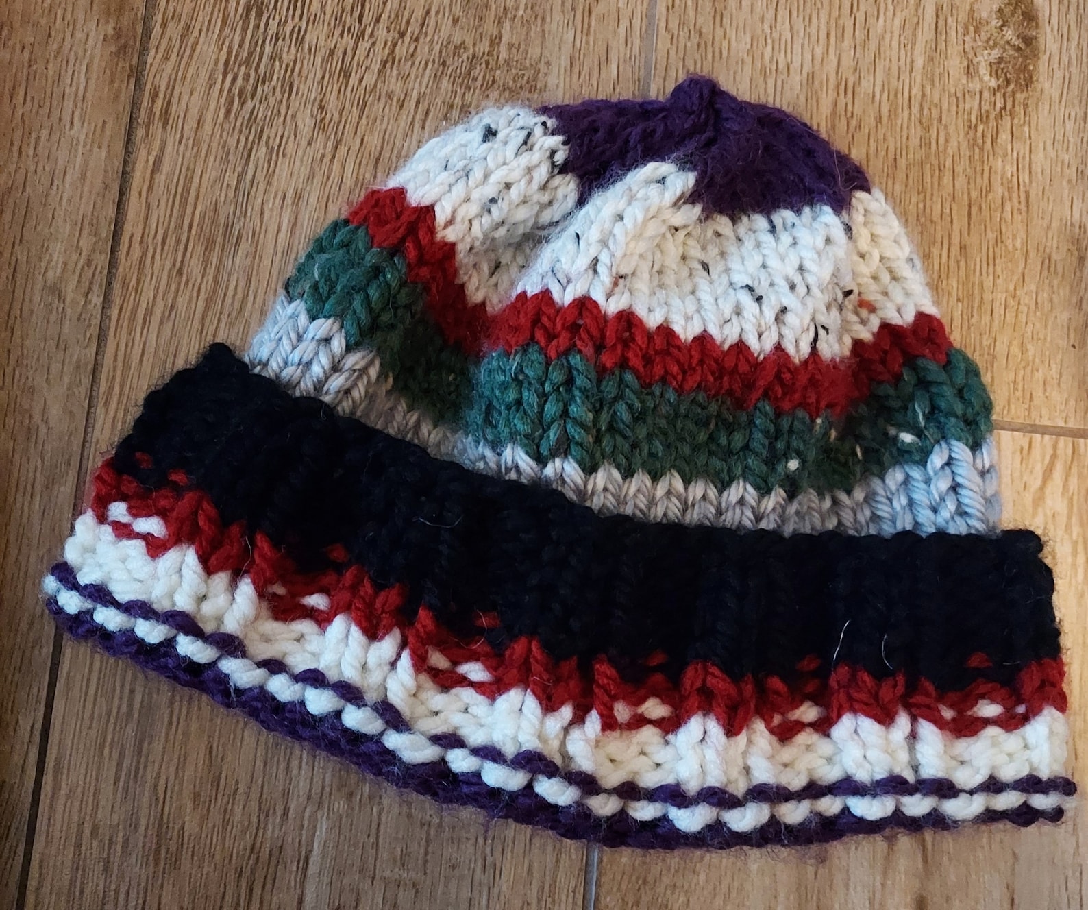 Hand Knit Scrap Beanie, Soft, Colorful, Cozy & Chunky Knit, Boho Beanie ...