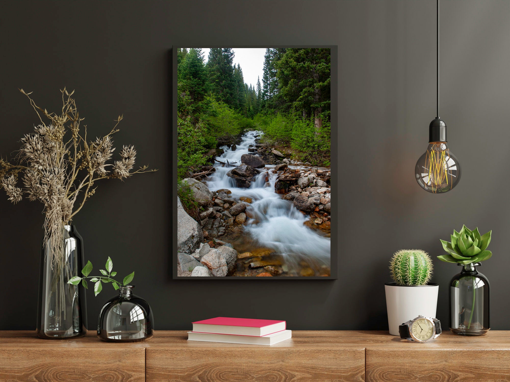 Greenery Wall Art Mountain Stream Print Landscape Photo Forest - Etsy
