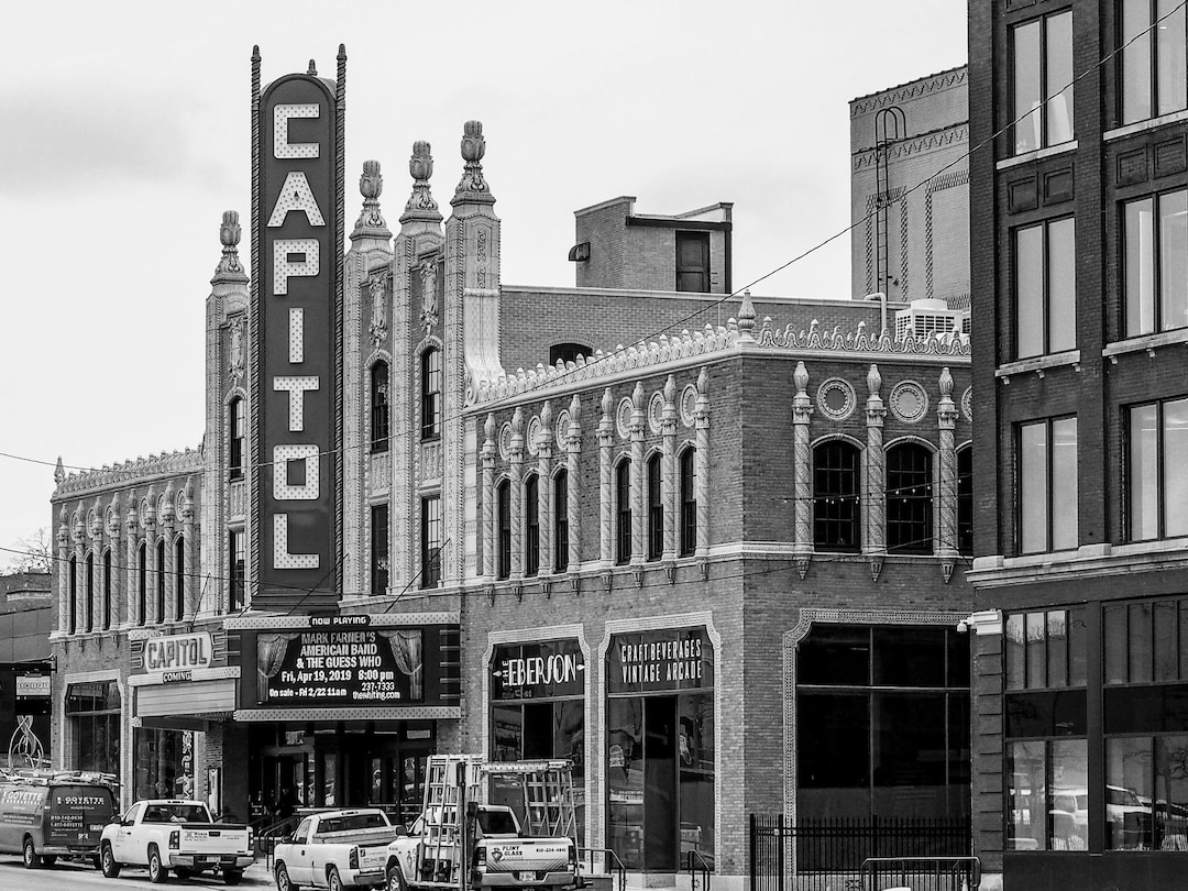 Flint Michigan Photography: Black and White Downtown Cityscape Print - Etsy