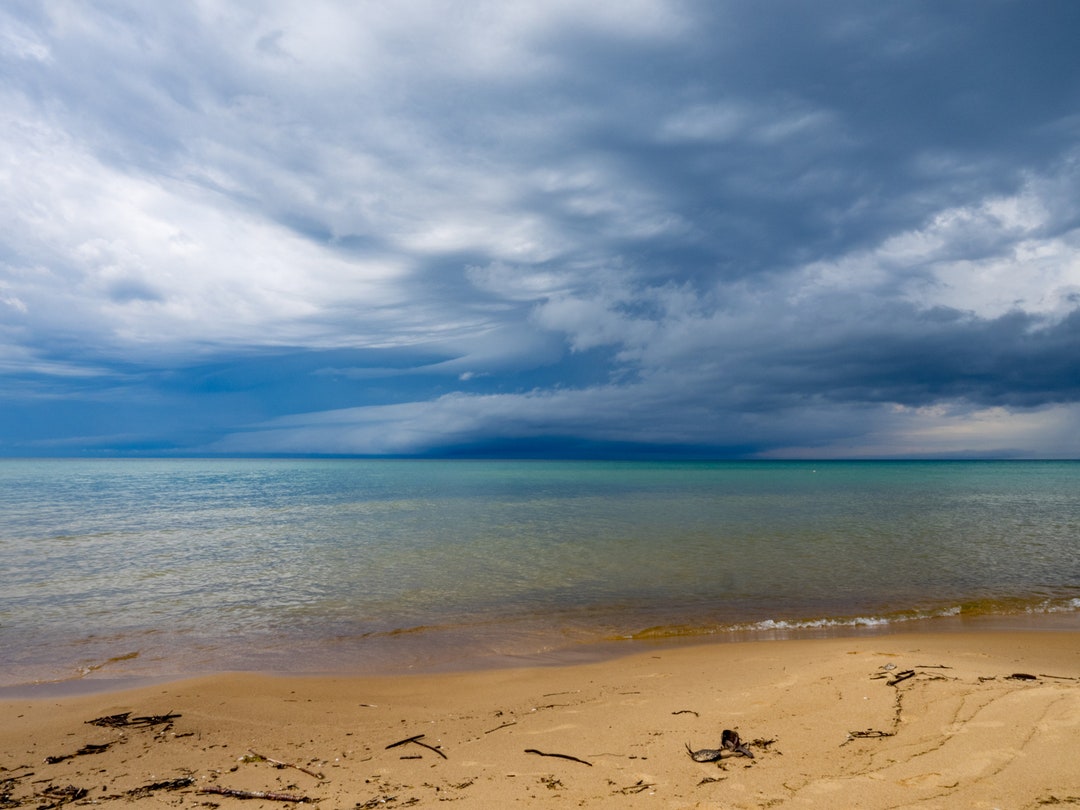 Lake Michigan Beach Photography: Dramatic Sky, Upper Peninsula Art - Etsy
