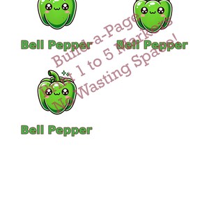 Kawaii Bell Pepper Garden Marker – Cute Chibi Green Pepper Plant Label ...