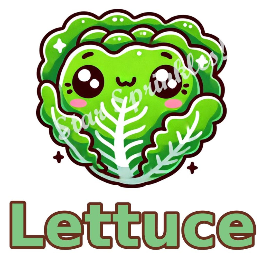 Kawaii Lettuce Garden Marker – Cute Chibi Plant Label Printable for ...