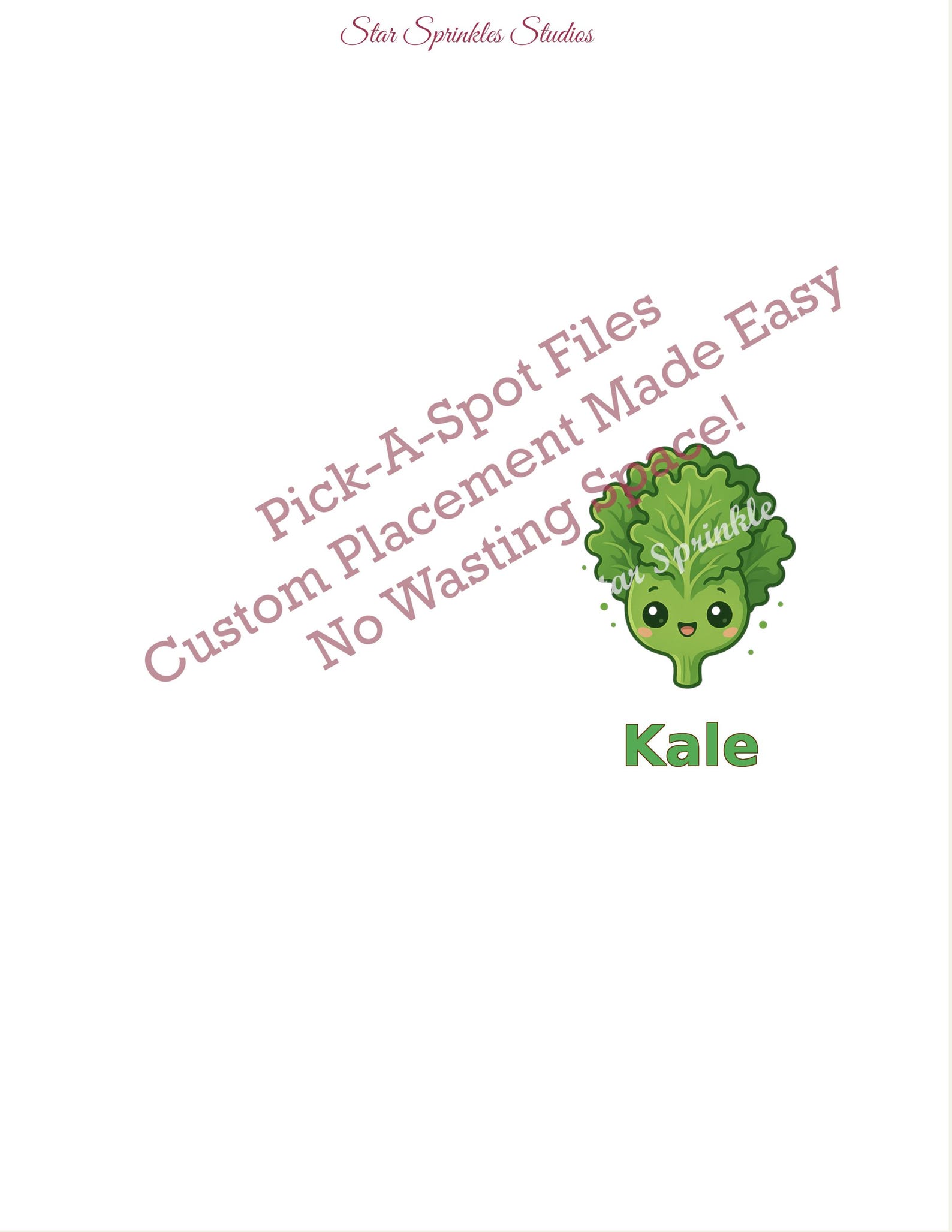Kawaii Kale Garden Marker – Cute Printable Plant Label for Kids, Chibi ...