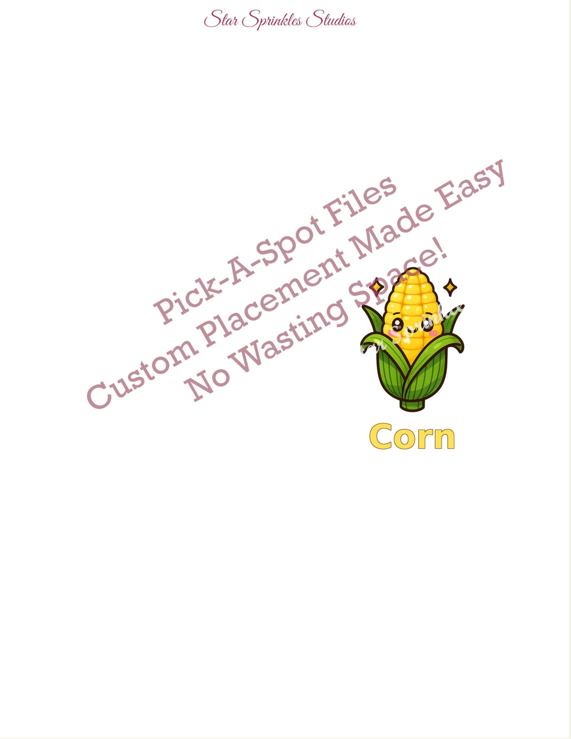 Kawaii Corn Garden Marker – Cute Printable Plant Label, Chibi Vegetable ...