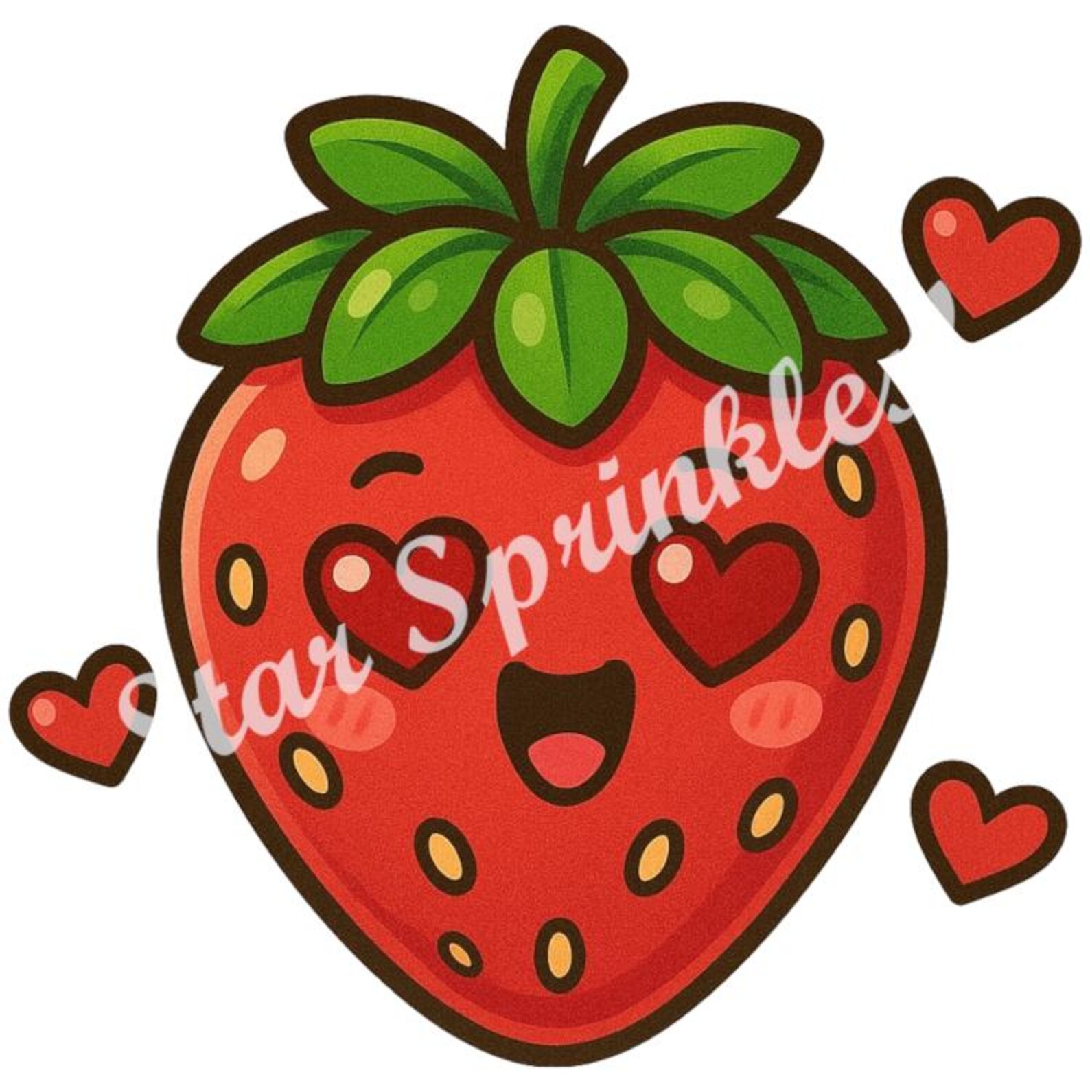 Kawaii Strawberry Sticker Pack: Chibi Fruit Planner Stickers (digital ...