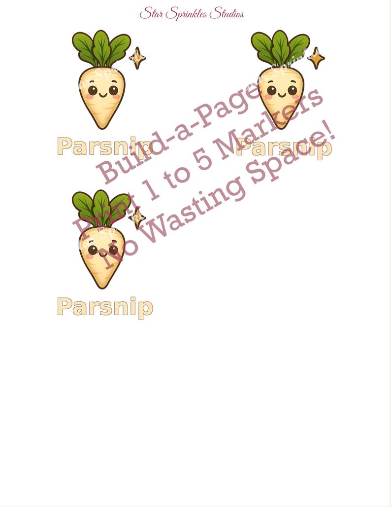 Kawaii Parsnip Garden Marker – Cute Printable Plant Label, Chibi ...