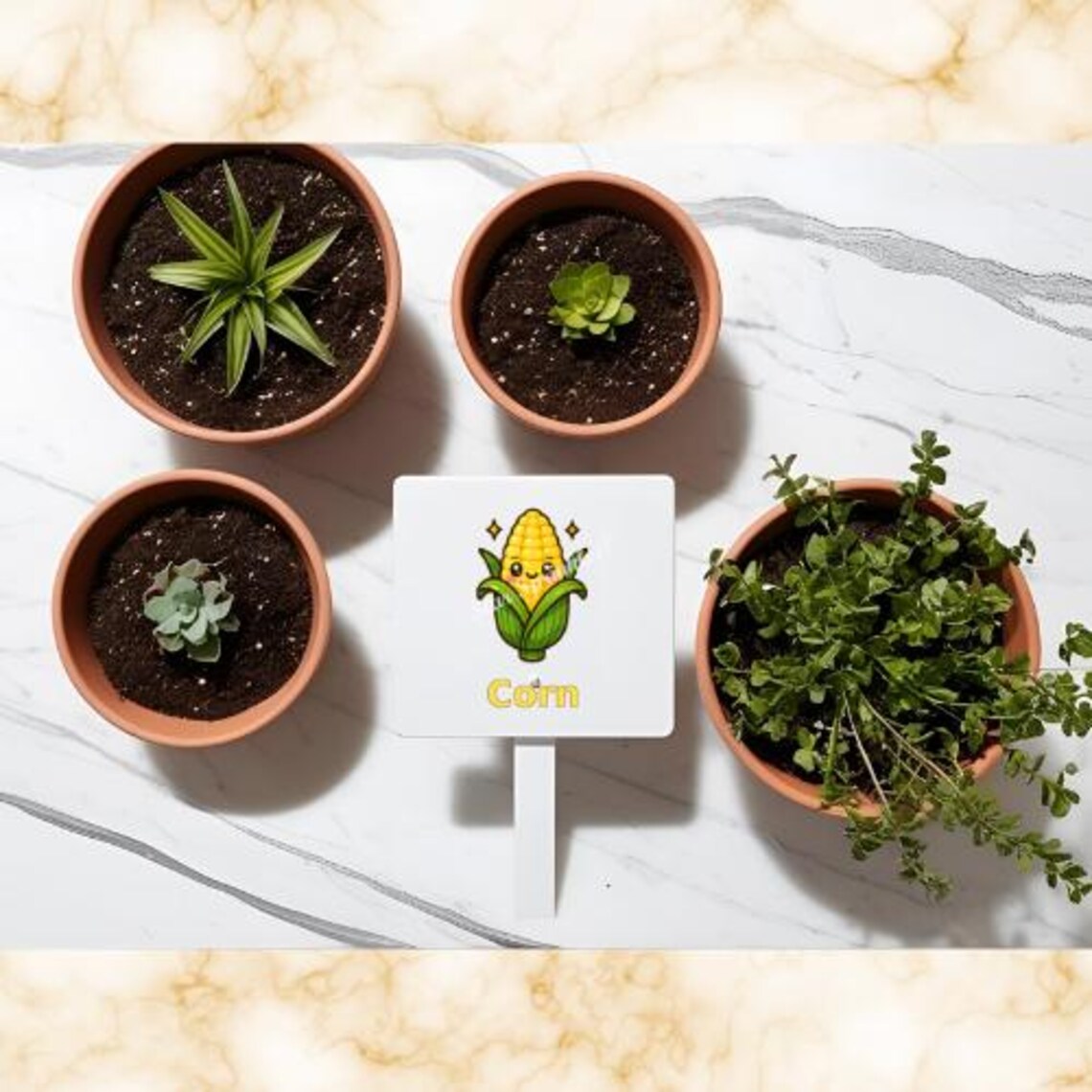 Kawaii Corn Garden Marker – Cute Printable Plant Label, Chibi Vegetable ...