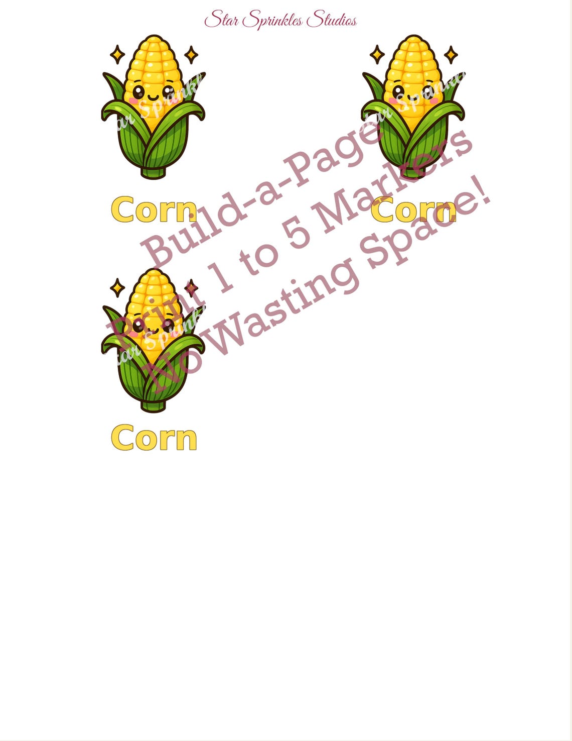 Kawaii Corn Garden Marker – Cute Printable Plant Label, Chibi Vegetable ...