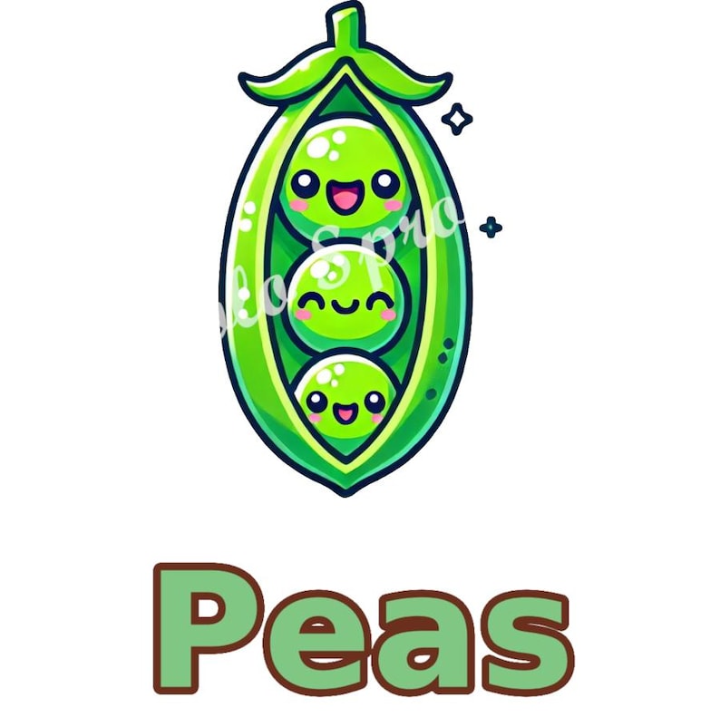 Kawaii Peas Garden Marker – Cute Printable Plant Label for Kids, Chibi ...