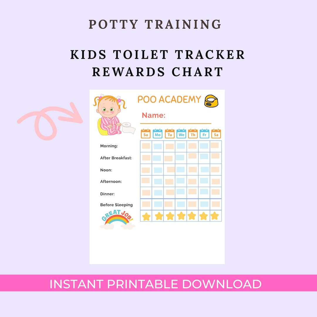 Kids Potty Training Reward Chart, Toilet Tracker (printable Download ...