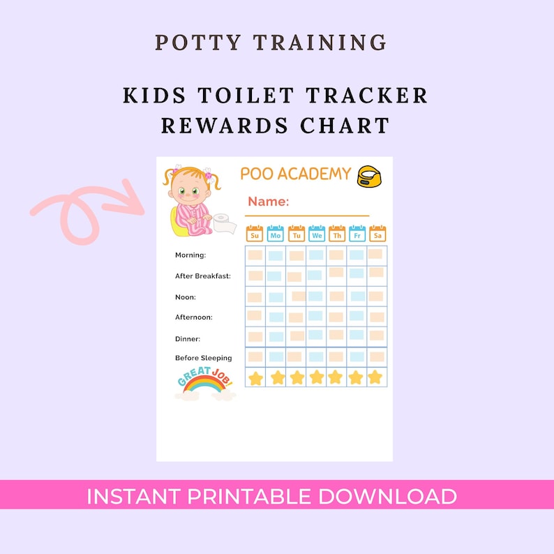 Kids Potty Training Visual Timetable Potty Training Track and Reward - Etsy