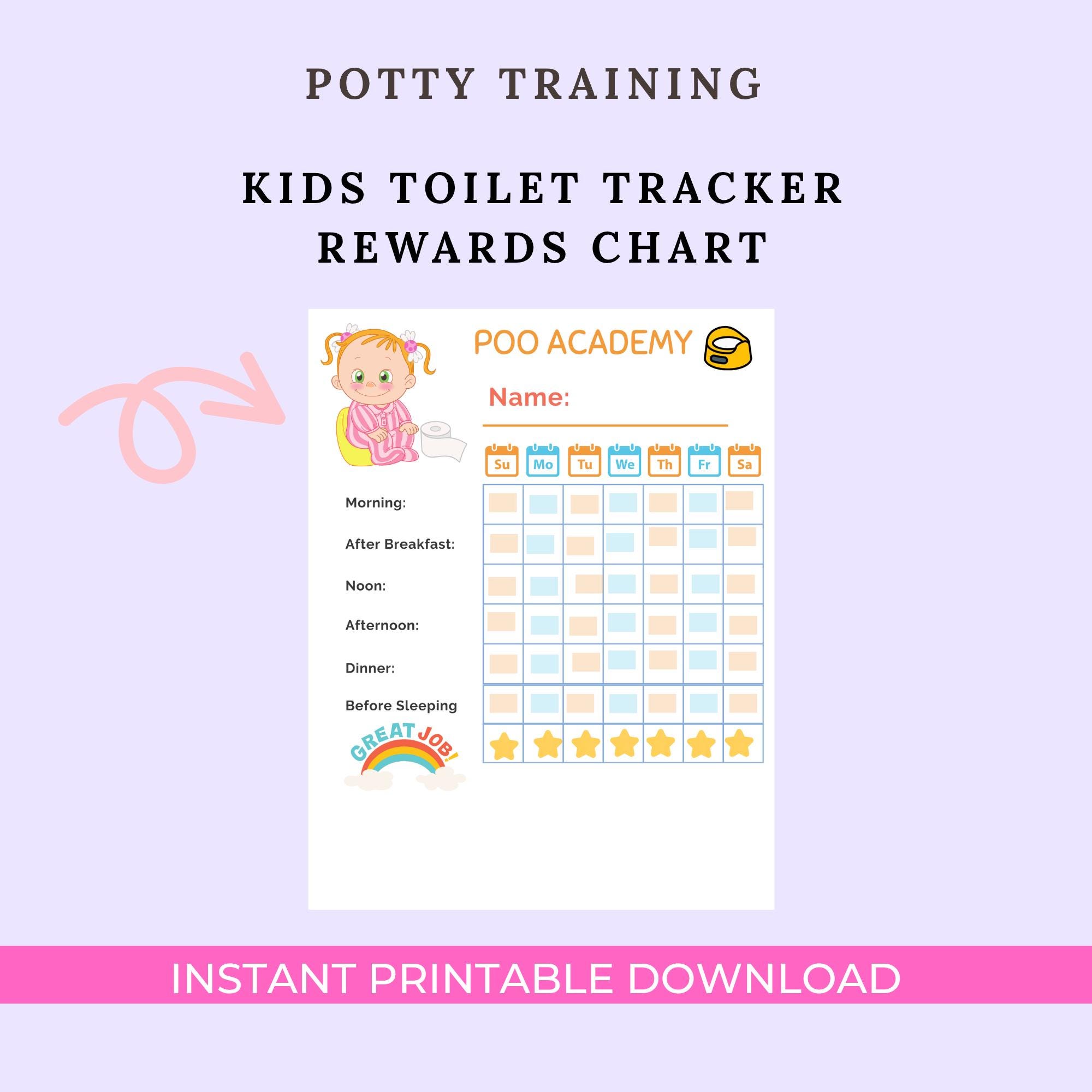 Kids Potty Training Visual Timetable Potty Training Track and Reward - Etsy