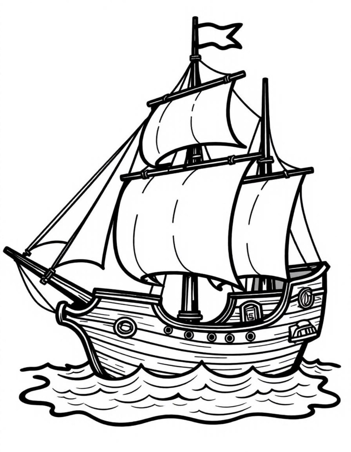 Sailboats & Ships Coloring Book | 20 Fun Printable Pages for Kids ...
