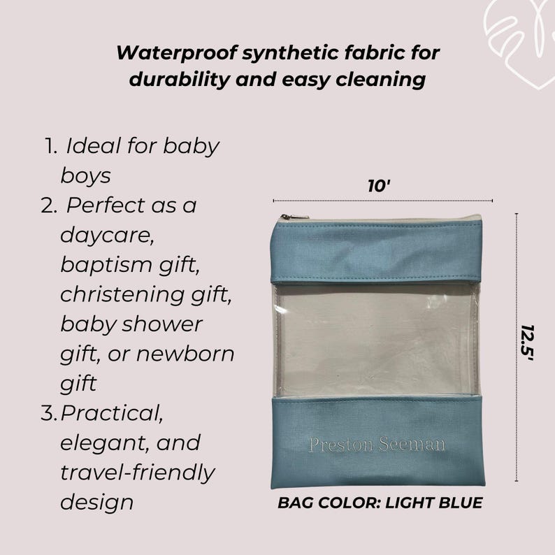 Personalized Baby Clothes Bag: Blue Waterproof Daycare Organizer - Etsy