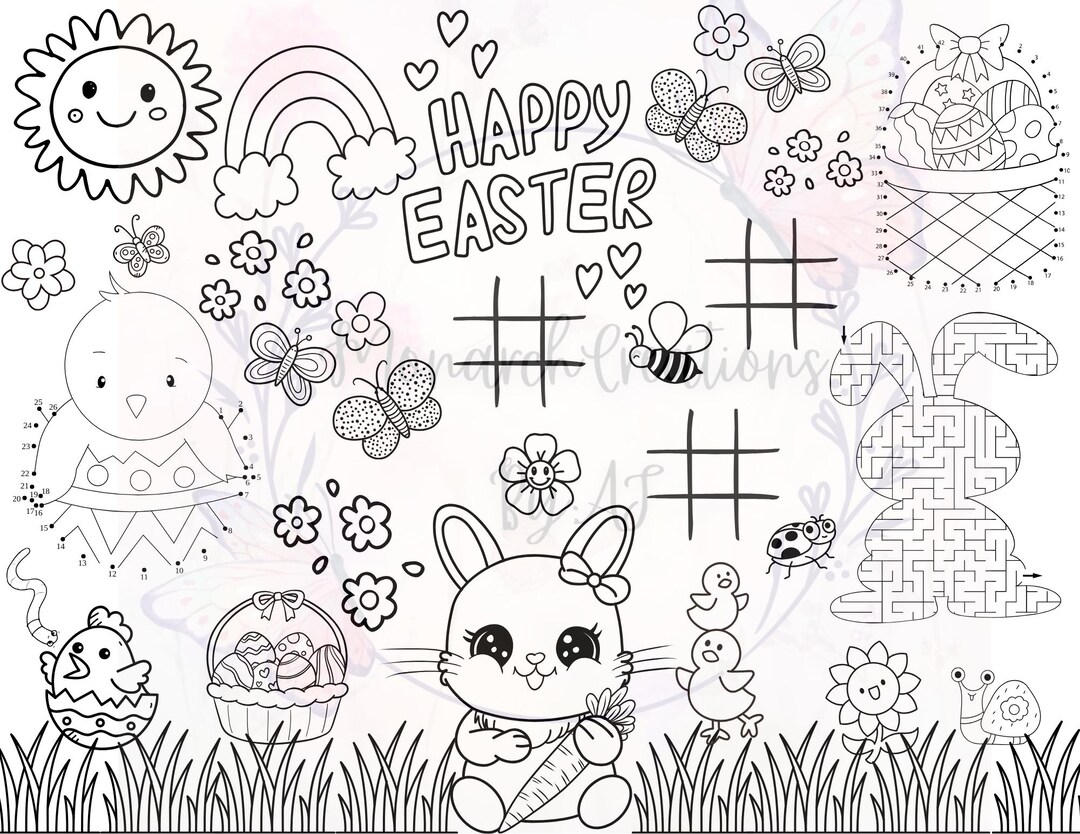 Easter Color Activity Page, Fun Easter Activity Page, Coloring Page ...