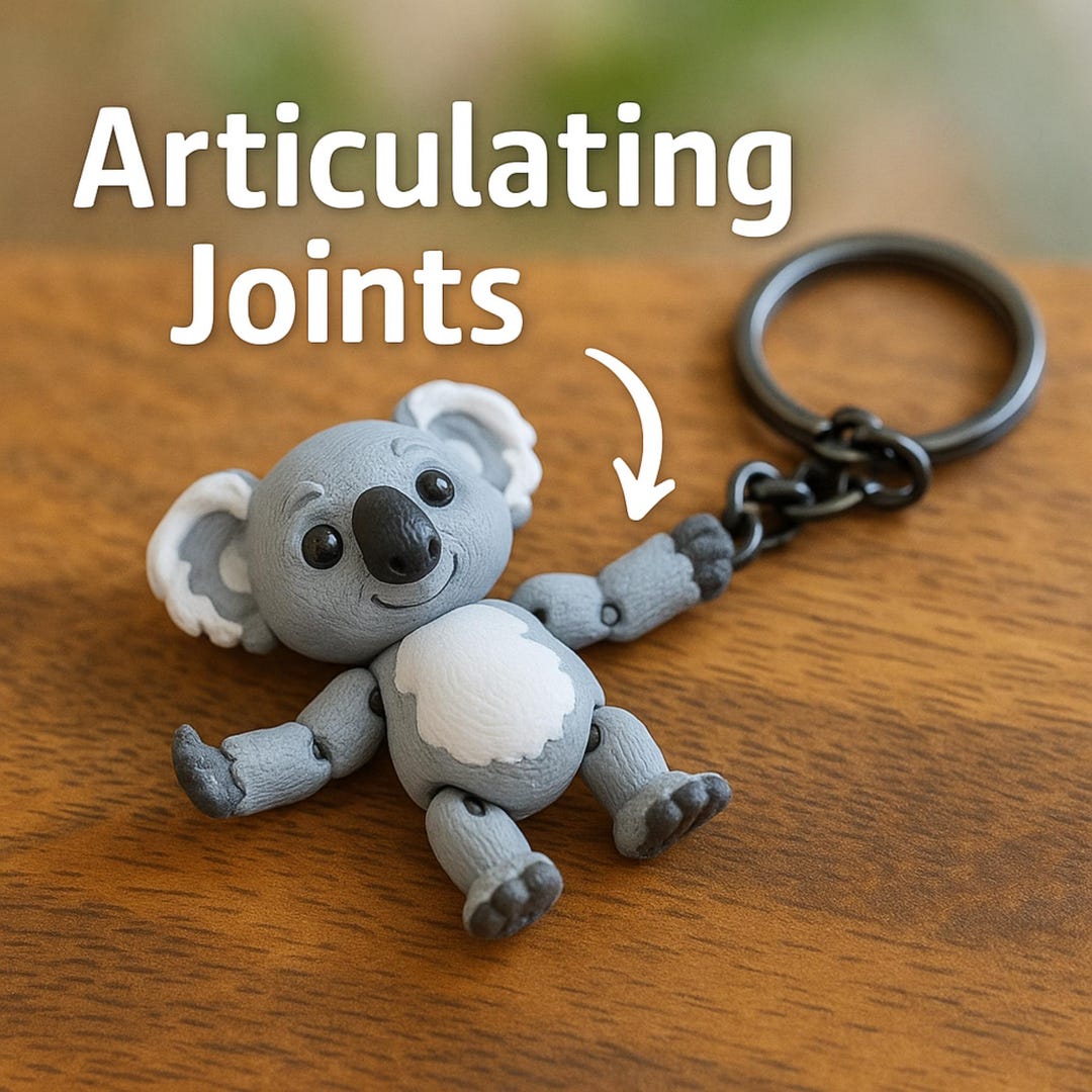 3D Printed Koala Keychain Cute Animal Keyring Gift for Her,kawaii Bag Charm,personalised ...