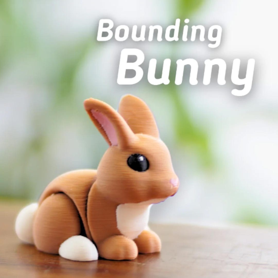Articulated Bunny Fidget Toy 3D Printed – Cute Rabbit Creature, Sensory ...