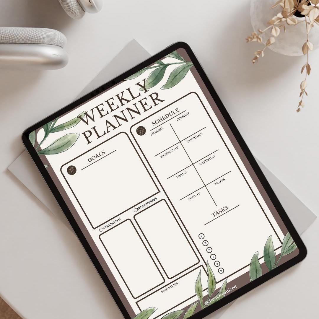 Minimalist Weekly Planner | Printable Weekly Organizer | Aesthetic ...