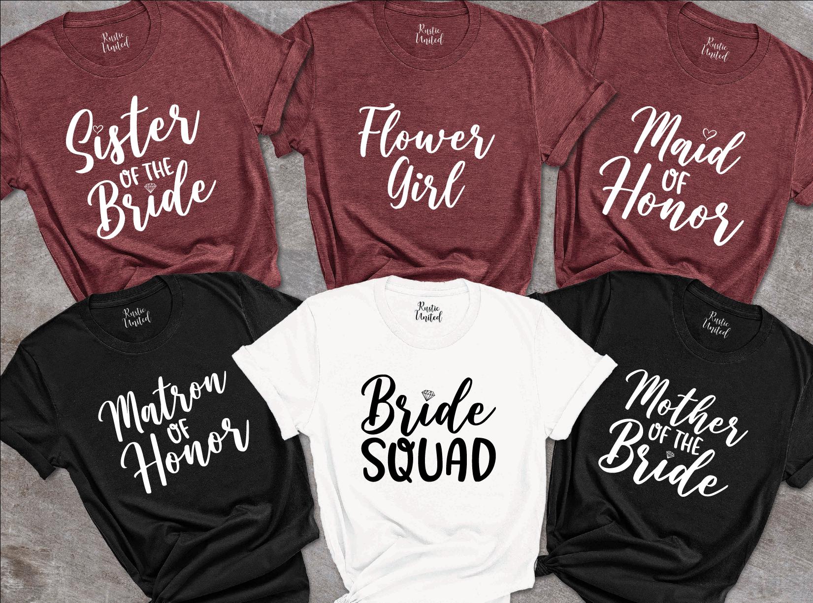 Team Bride Shirts, Bachelorette Party Shirts, Bridesmaid Shirts, Maid ...