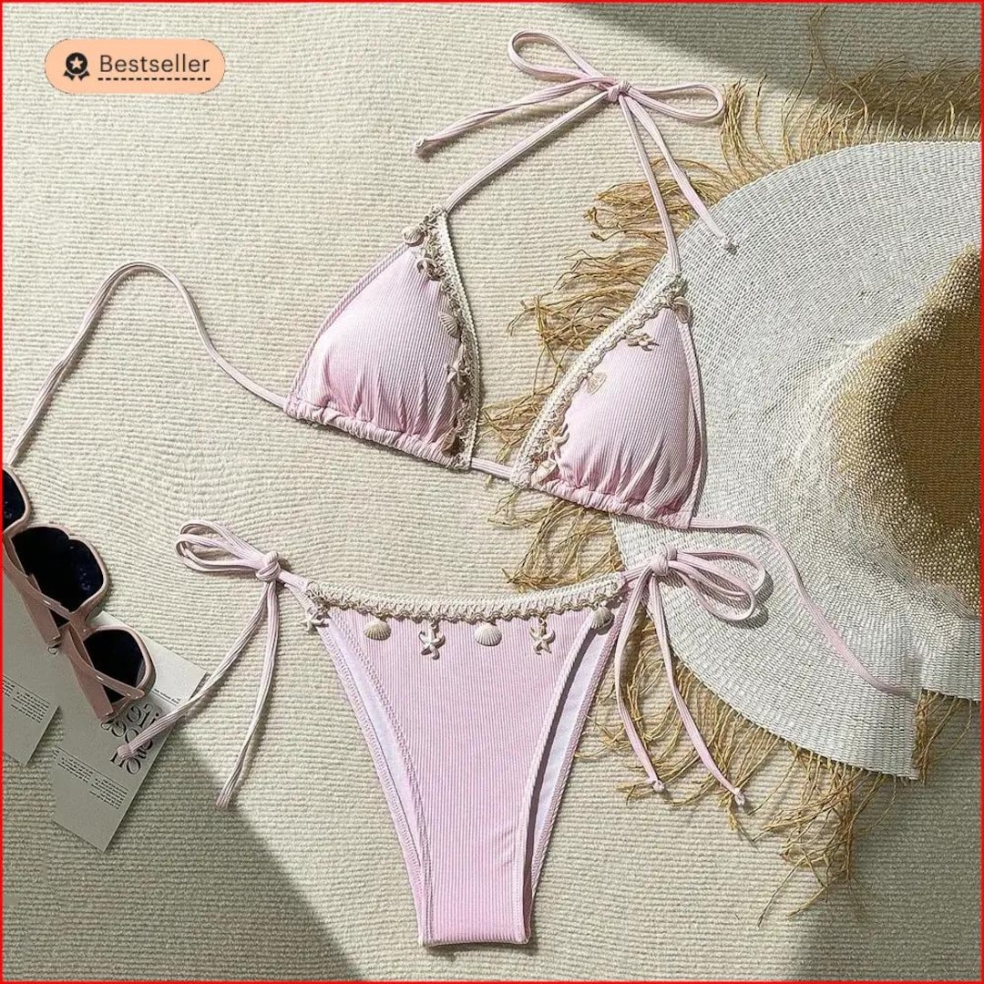 Pink Seashell Bikini, Starfish Bikini, Seashell Bikini, Ibiza Bikini ...