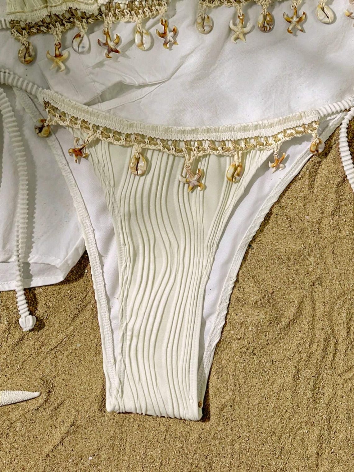 White Seashell Bikini: Mermaid Beachwear - Etsy
