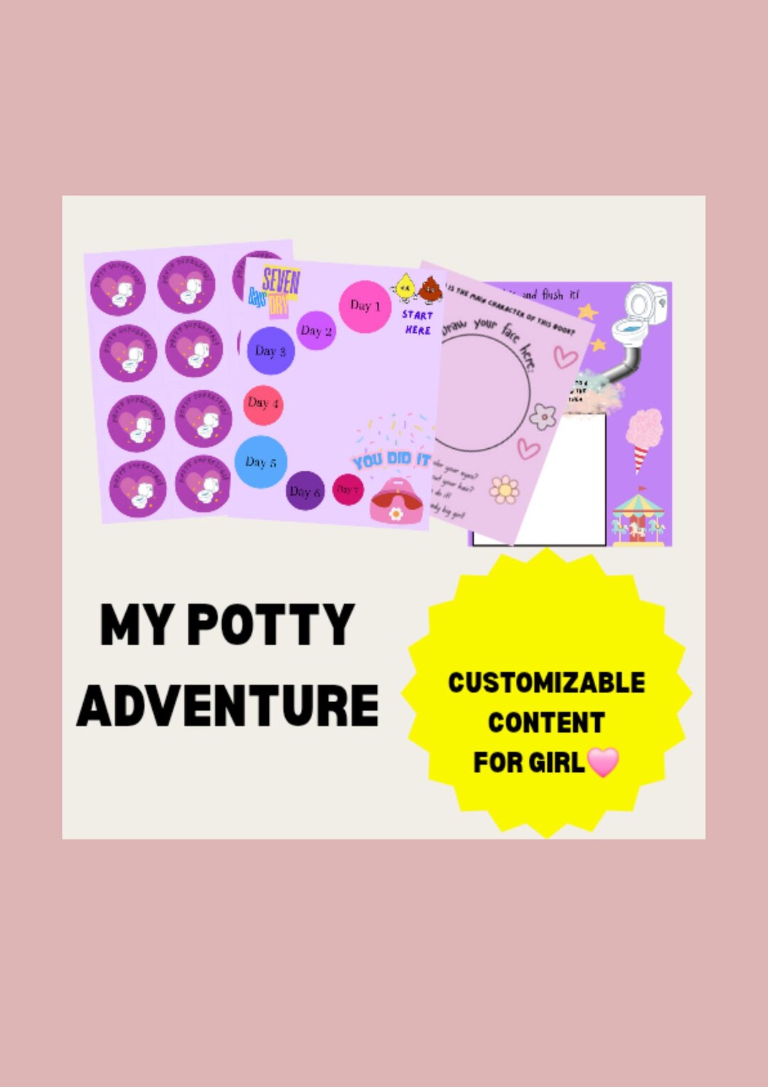 Personalized Potty Training Storybook for Girls – Custom Name Toilet ...