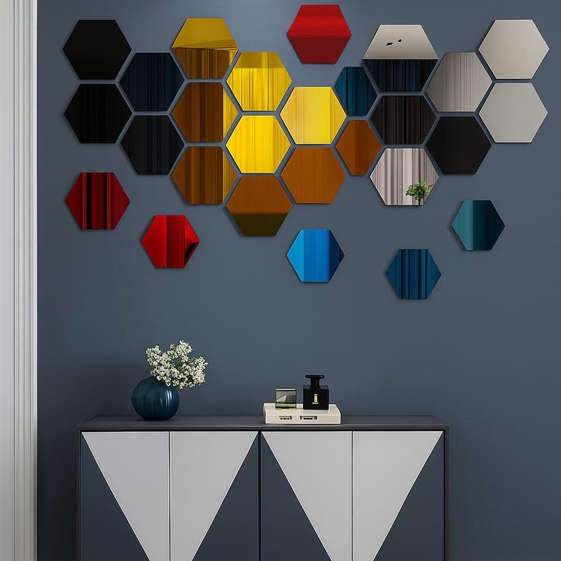 Hexagon Mirror Stickers - Etsy