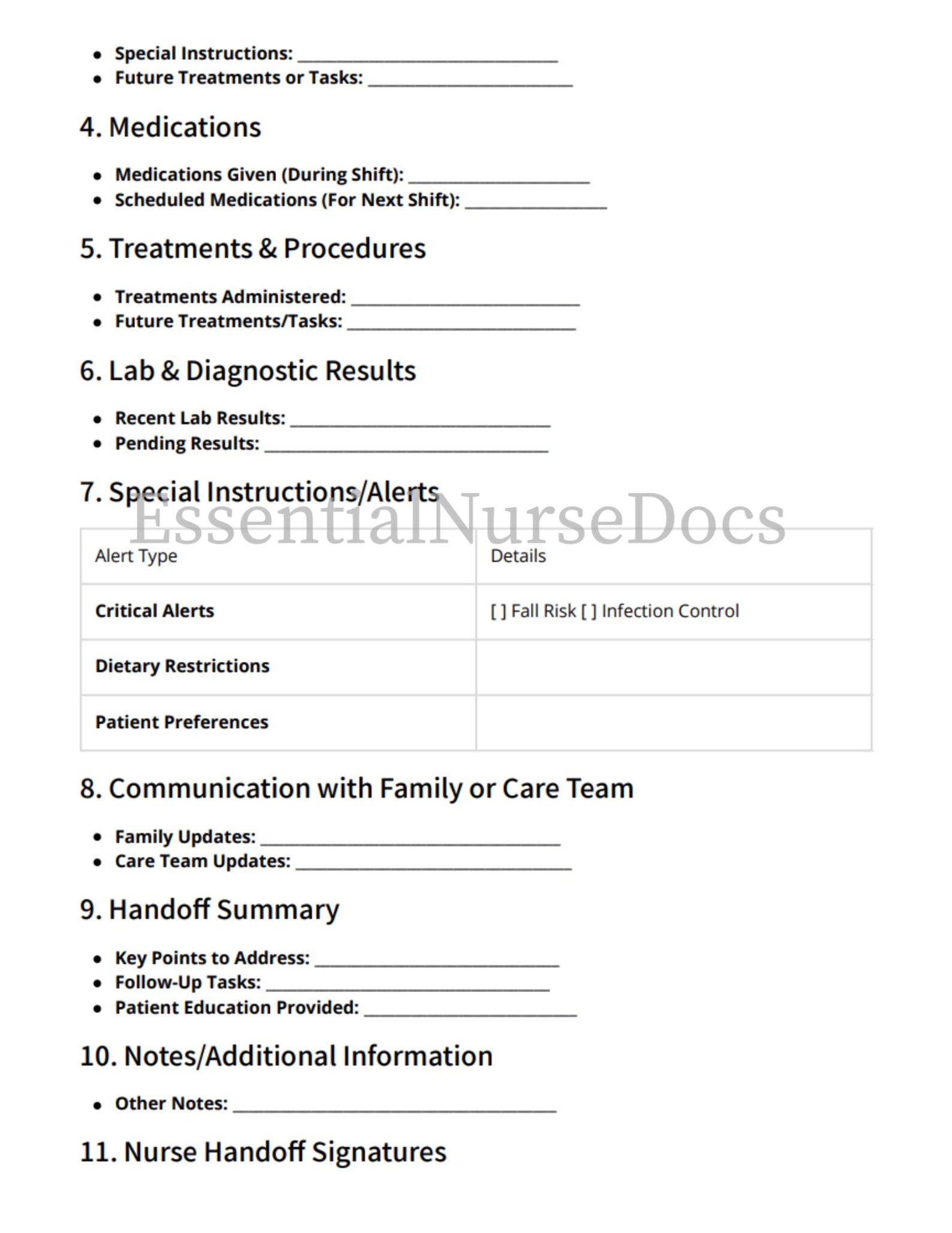 Nursing Shift Report Template: Editable SBAR Handoff (canva & PDF) - Etsy